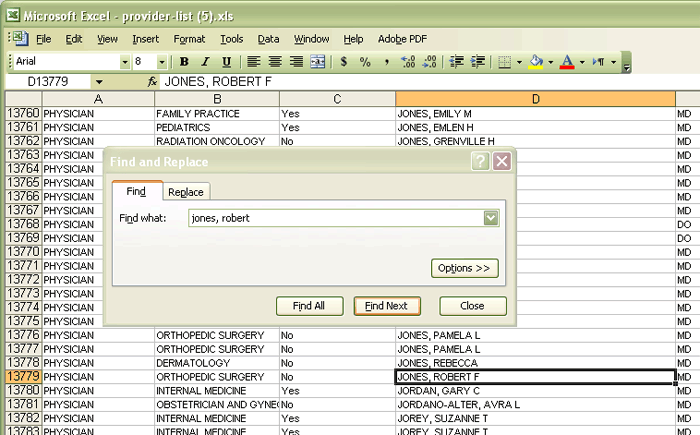 FCHP - Navigating the provider list